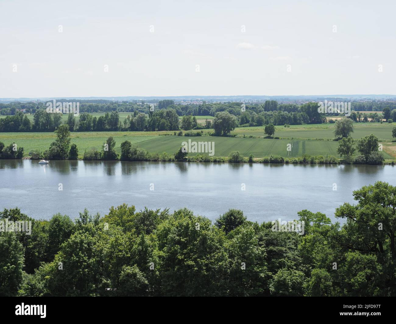 View of river Danube from the Walhalla hill in Donaustauf, Germany ...