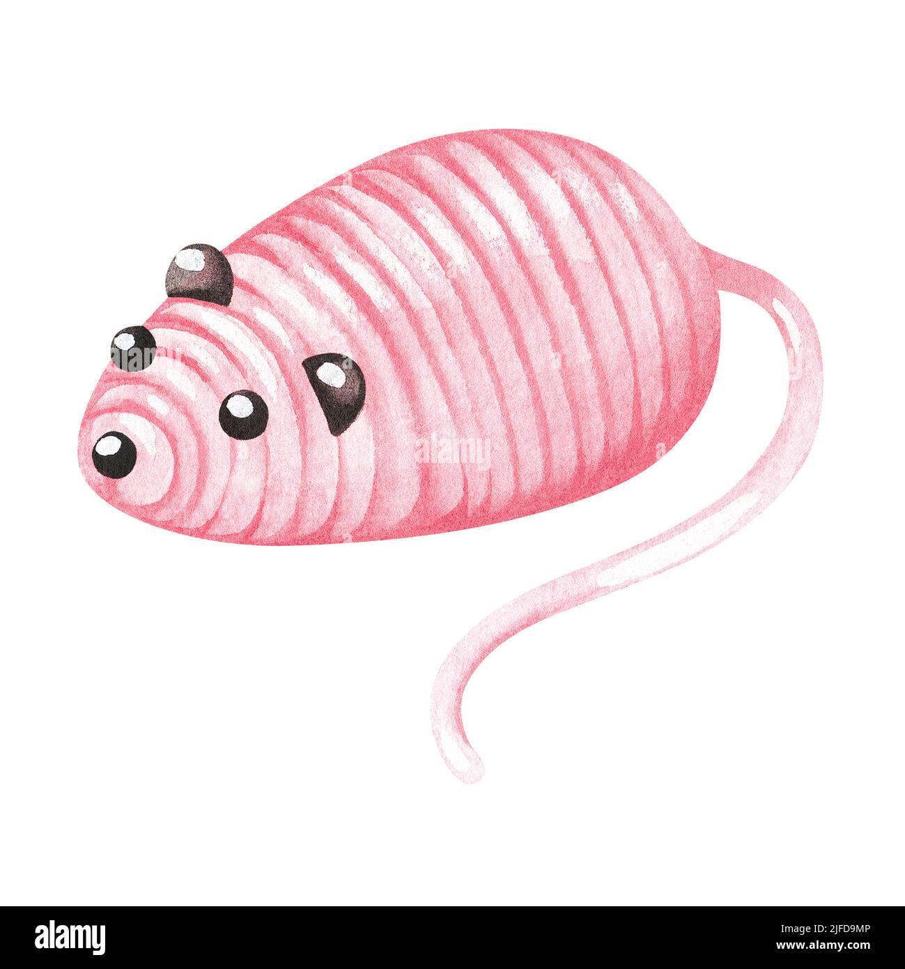 A toy mouse. A toy for cats and kittens. Watercolor illustration ...