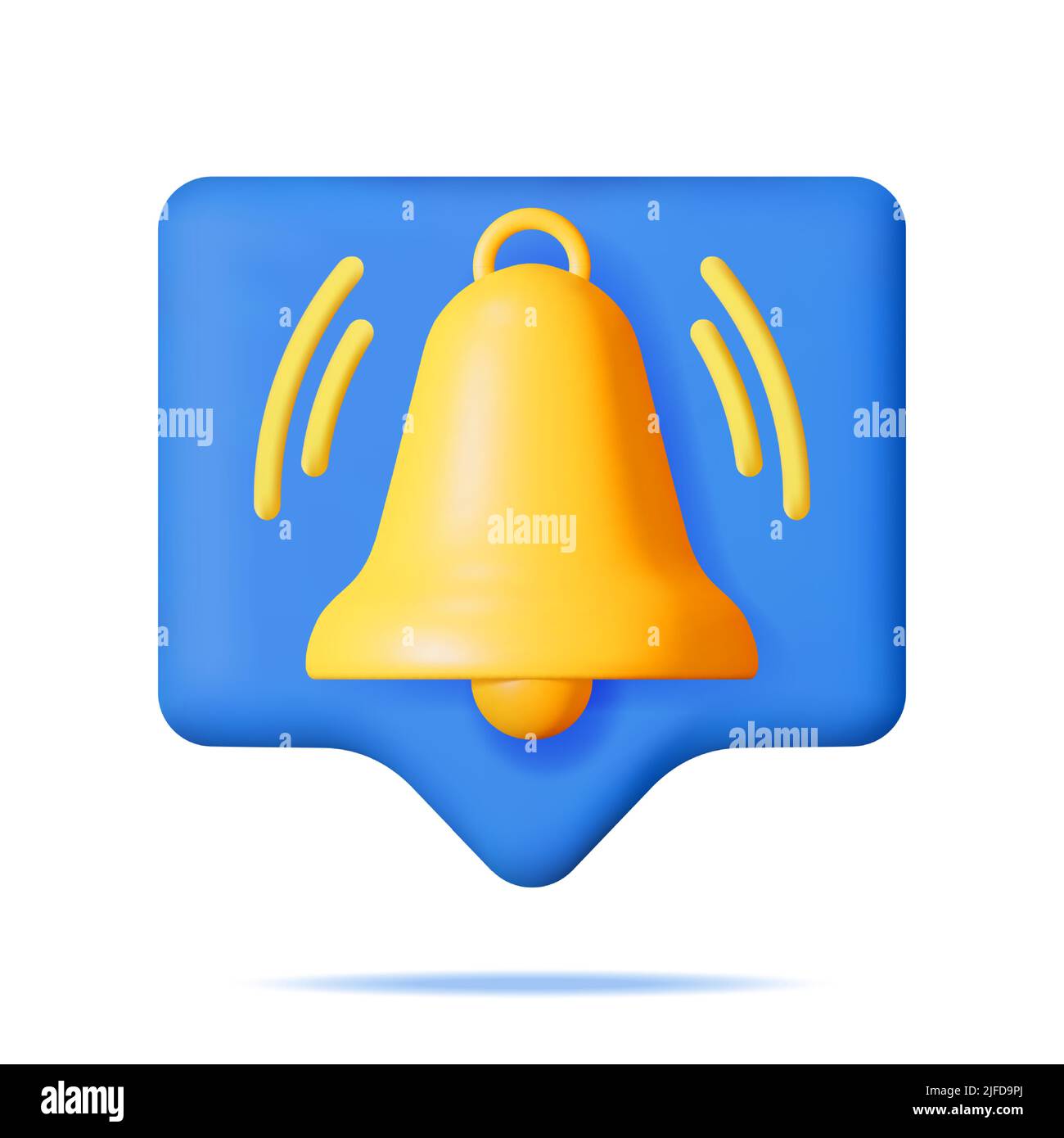 3D Notification Bubble with Bell Icon Stock Vector Image & Art - Alamy