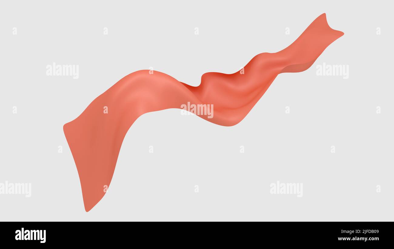 A red ribbon fluttering in the wind. A strip of red cloth crumpled by ...