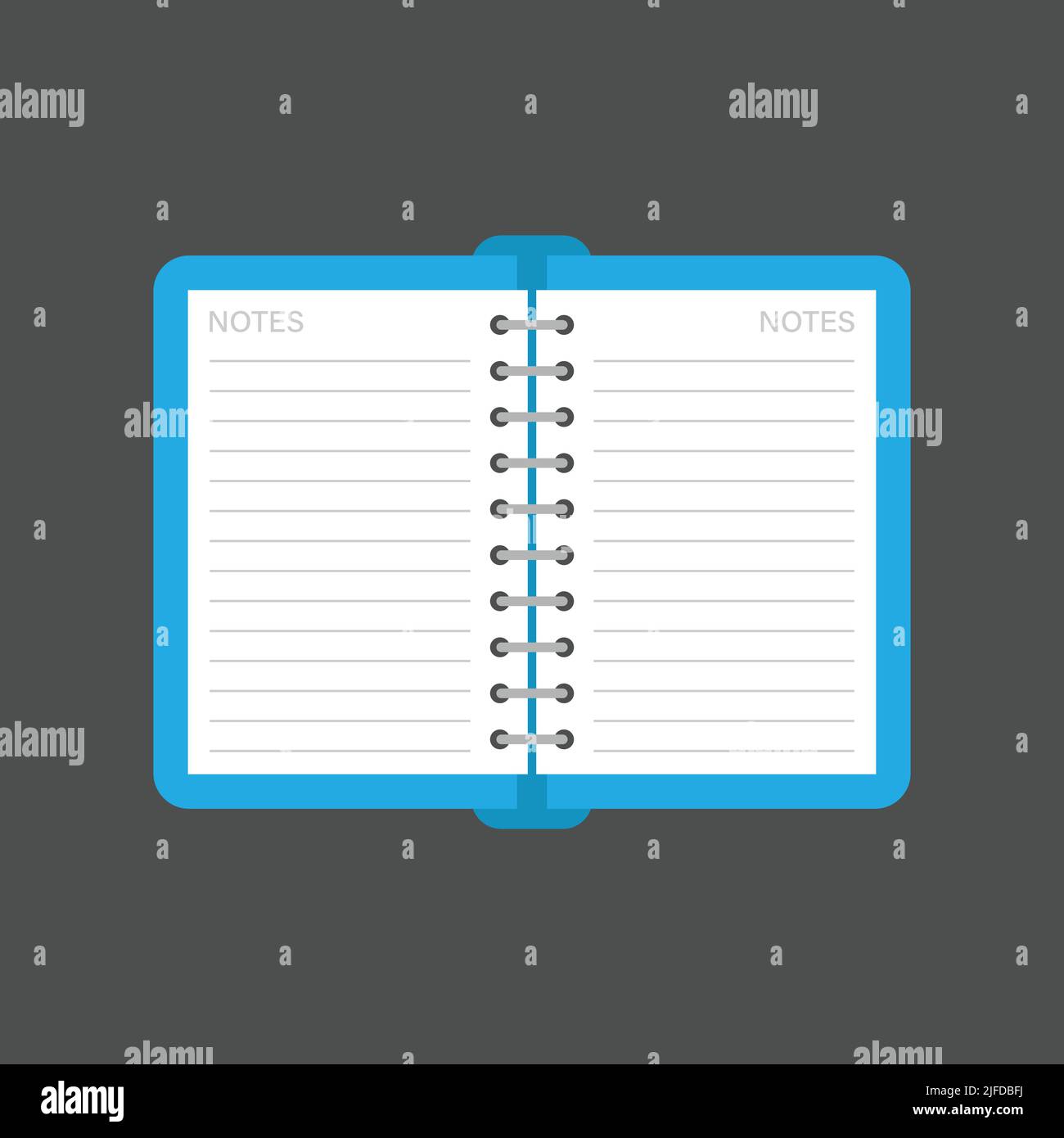 Diary icon in flat style. Notebook vector illustration on isolated ...