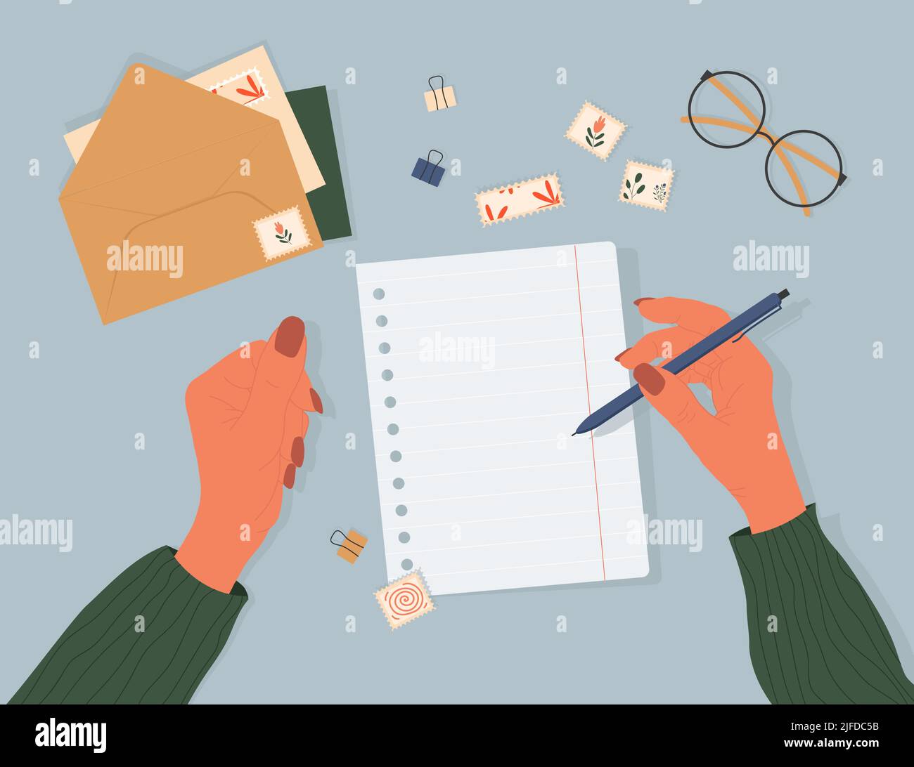 Blank book glasses pen Stock Vector Images - Alamy
