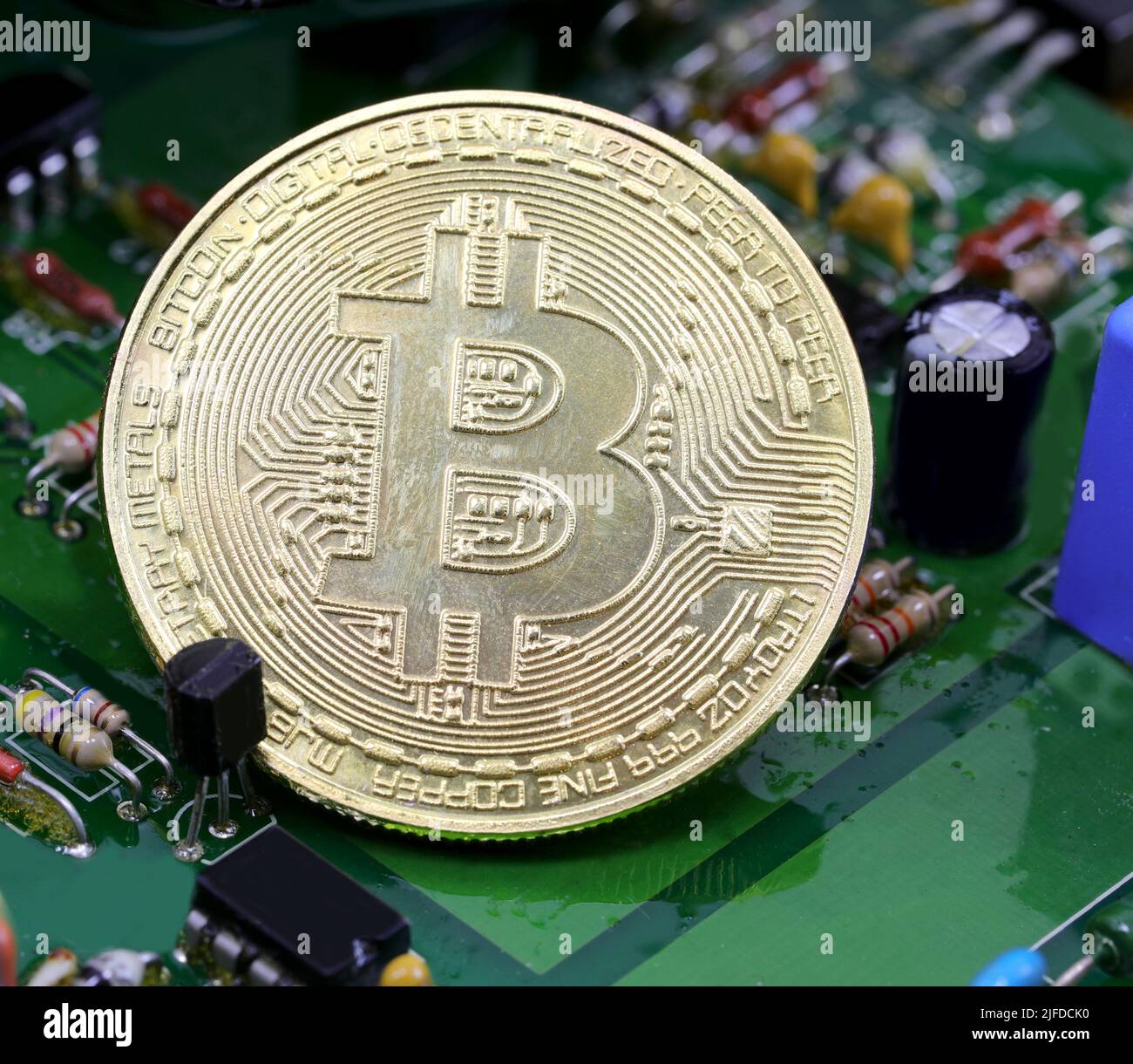 Golden coins with the symbol B in capital letters symbolizing the ...