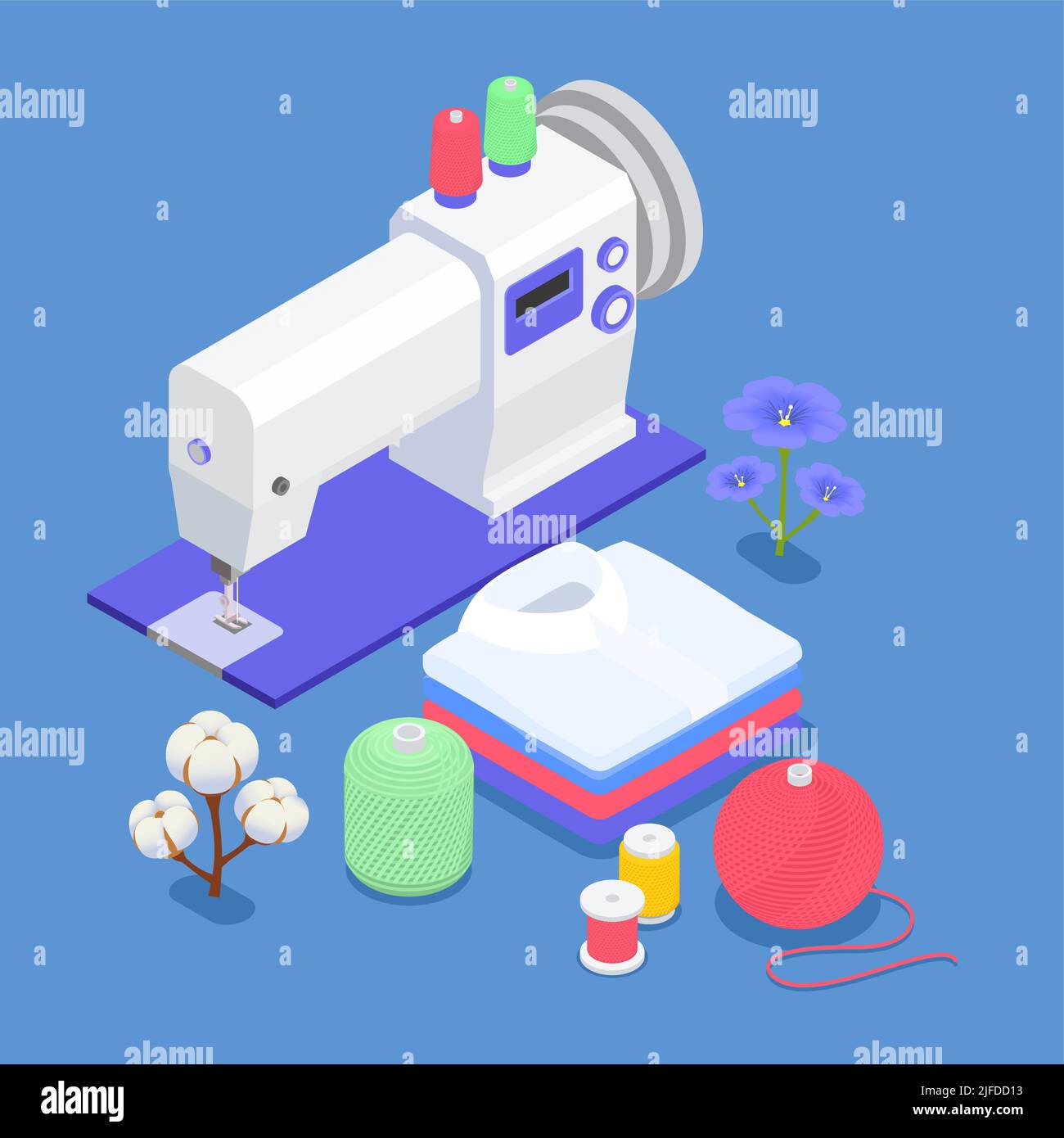 Spinning cotton yarn Stock Vector Images - Alamy