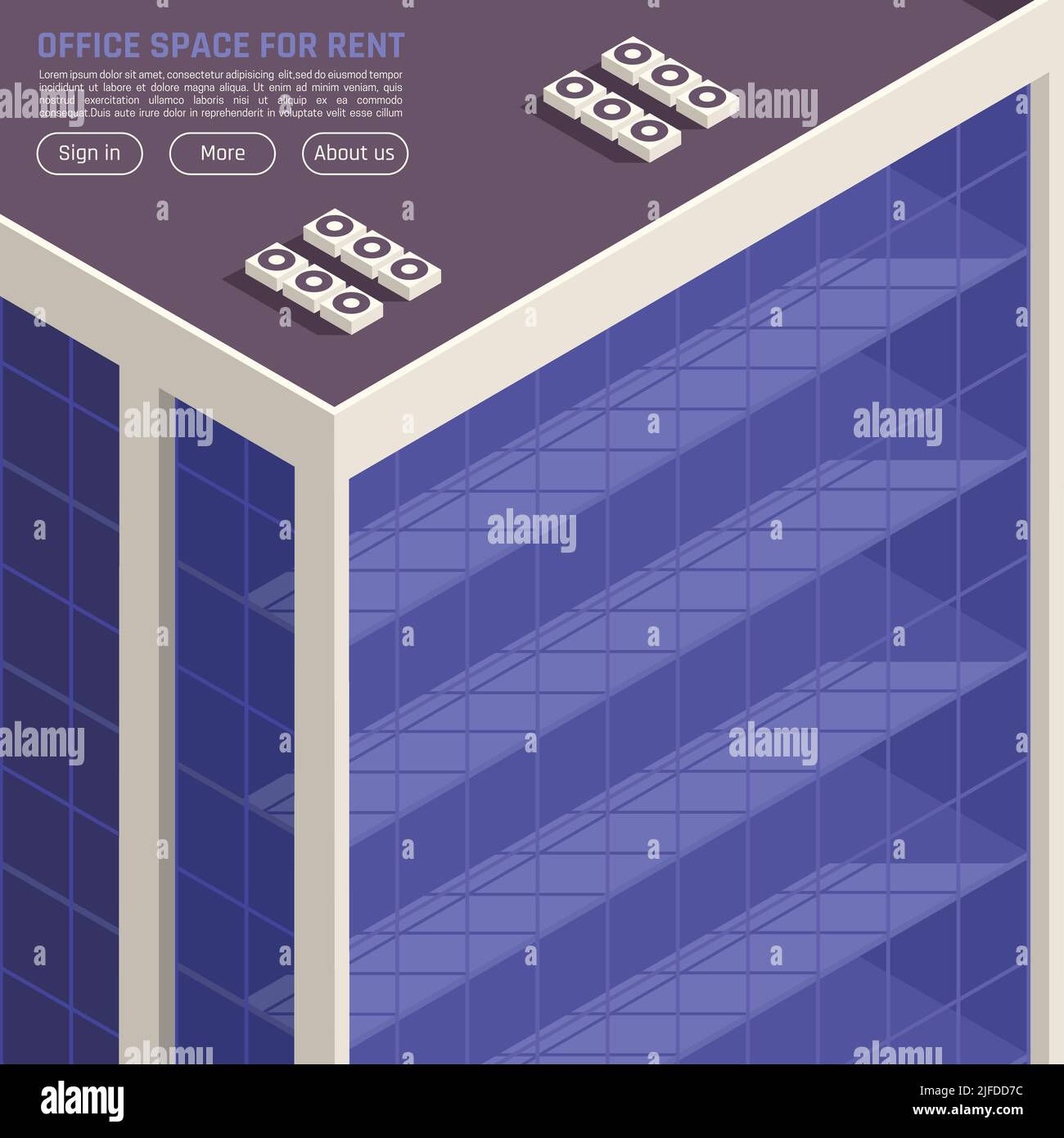 Commercial real estate office space for rent landing page design with ...
