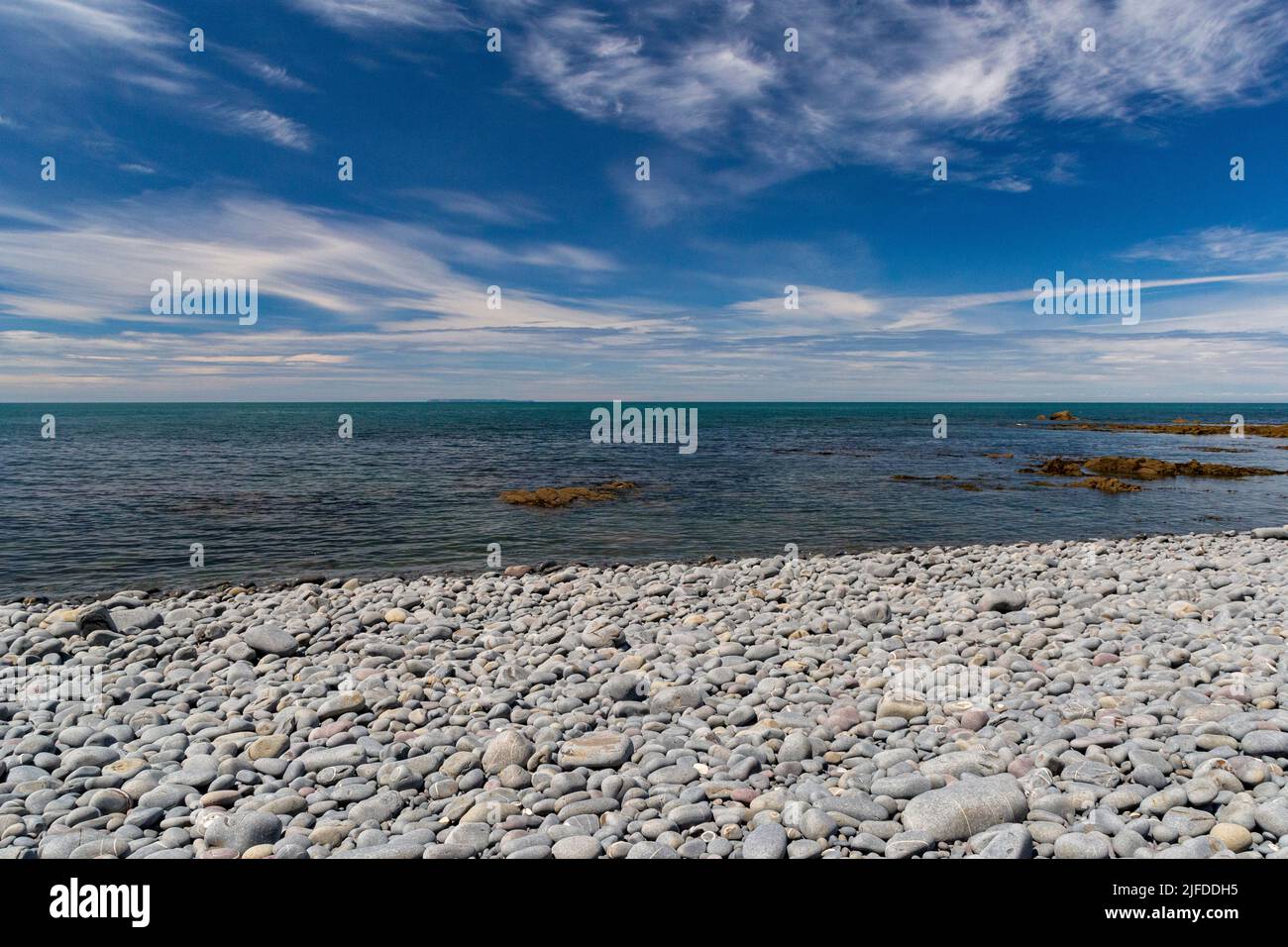 Scenic Sea View of Greencliff Beach, With, Exposed Rocks, Rock Pools ...