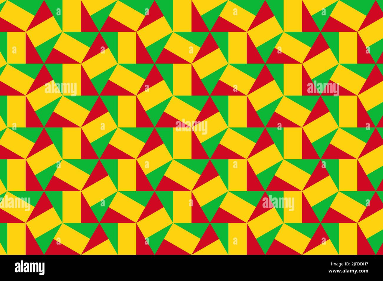 Geometric pattern in the colors of the national flag of Mali. The ...