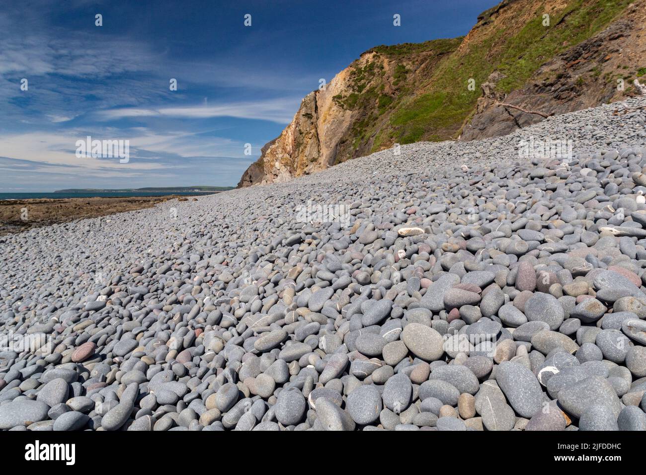 Low Tide, Scenic View of Greencliff Beach, With Pebbles, Crumbling ...