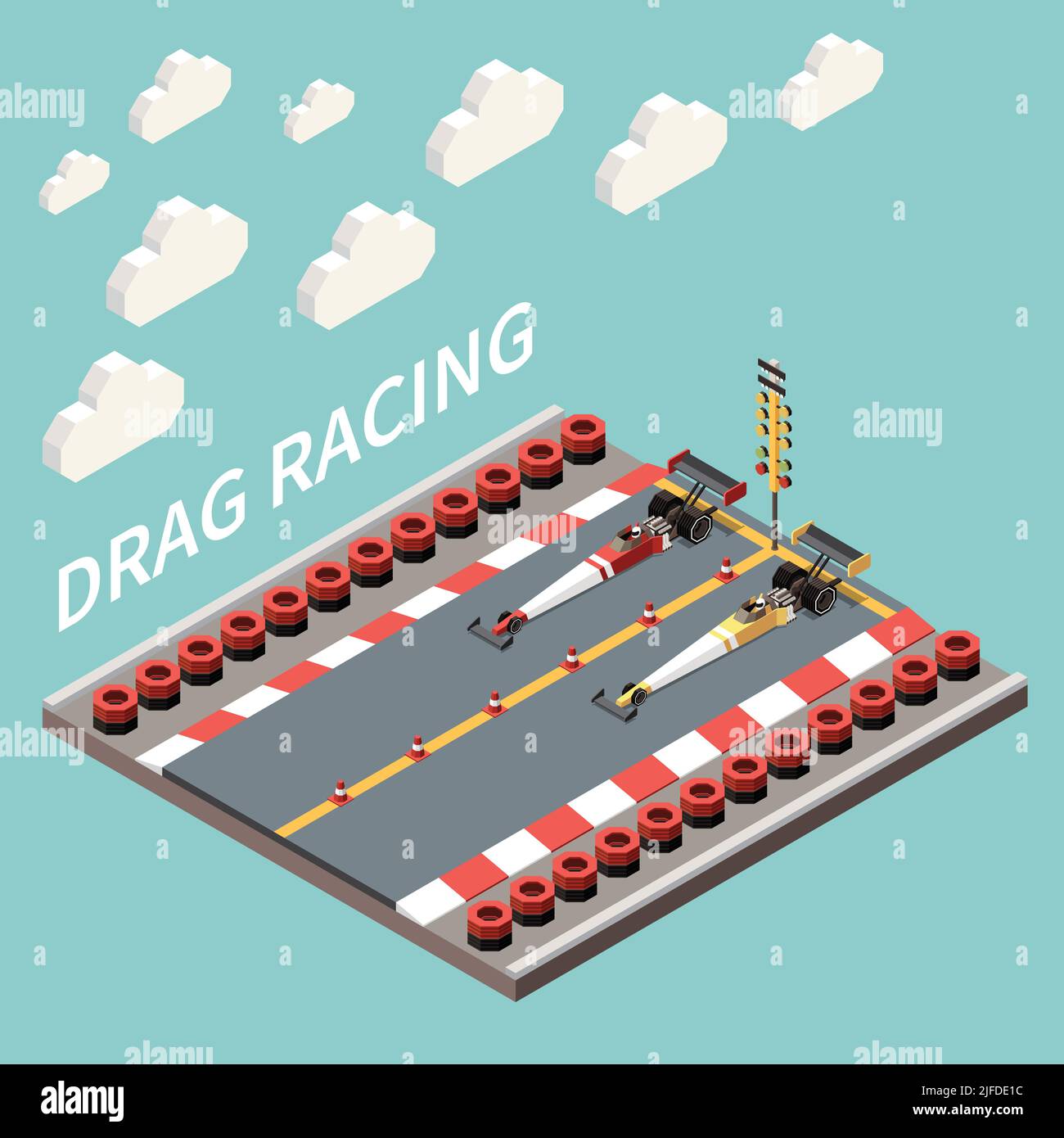 Racing car with driver standing Stock Vector Images - Alamy