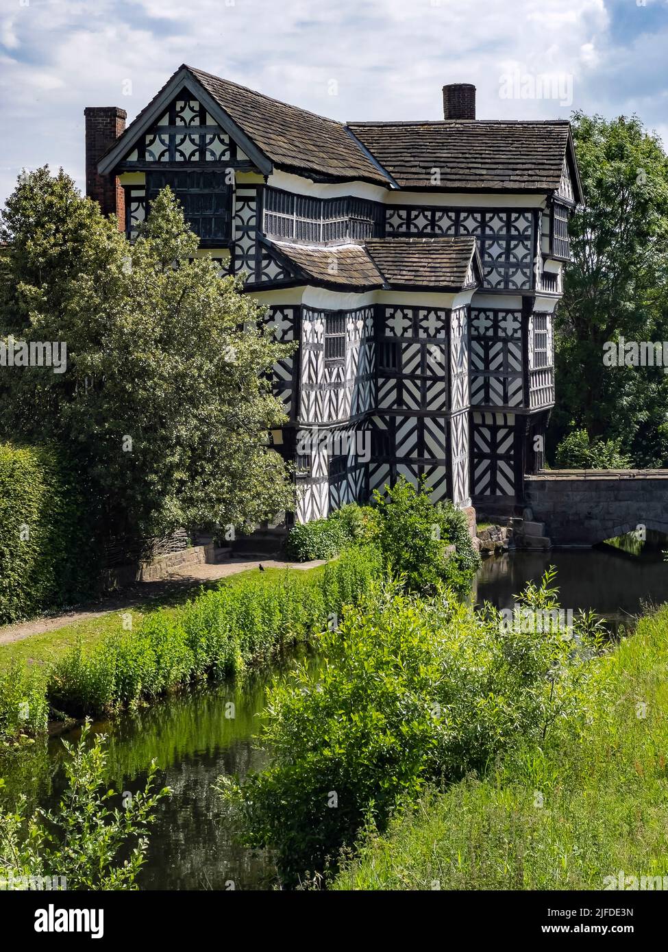 Little Moreton Hall, a 16th-century half-timbered Tudor Manor House ...