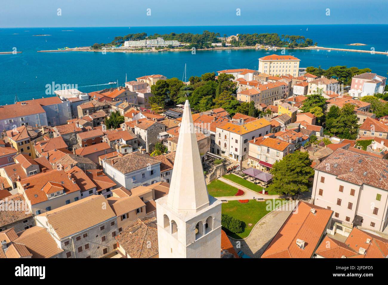 Aerial view of Porec town, Istra, Croatia Stock Photo - Alamy