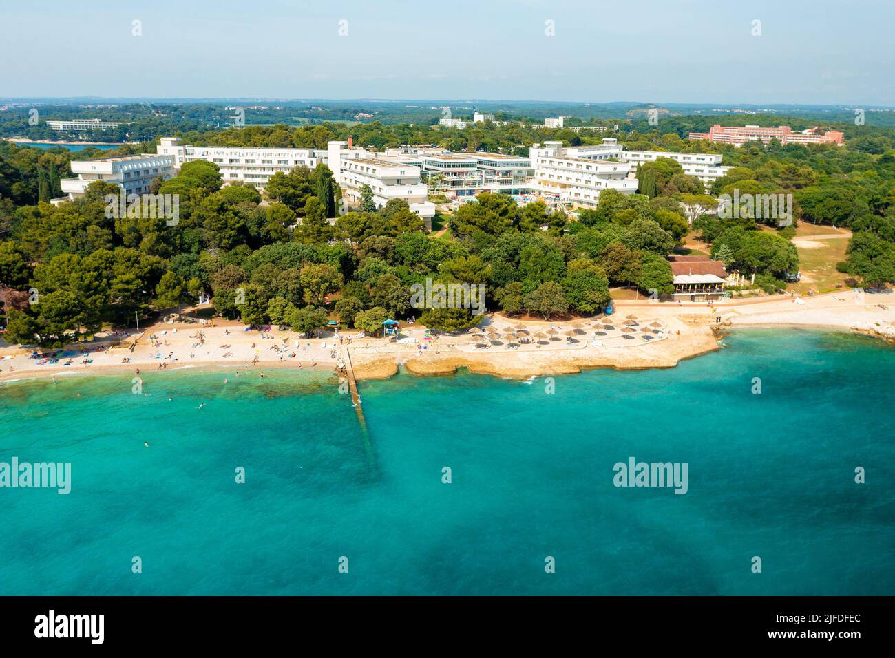 Aerial view of a beach near Porec in Istra, Croatia Stock Photo - Alamy