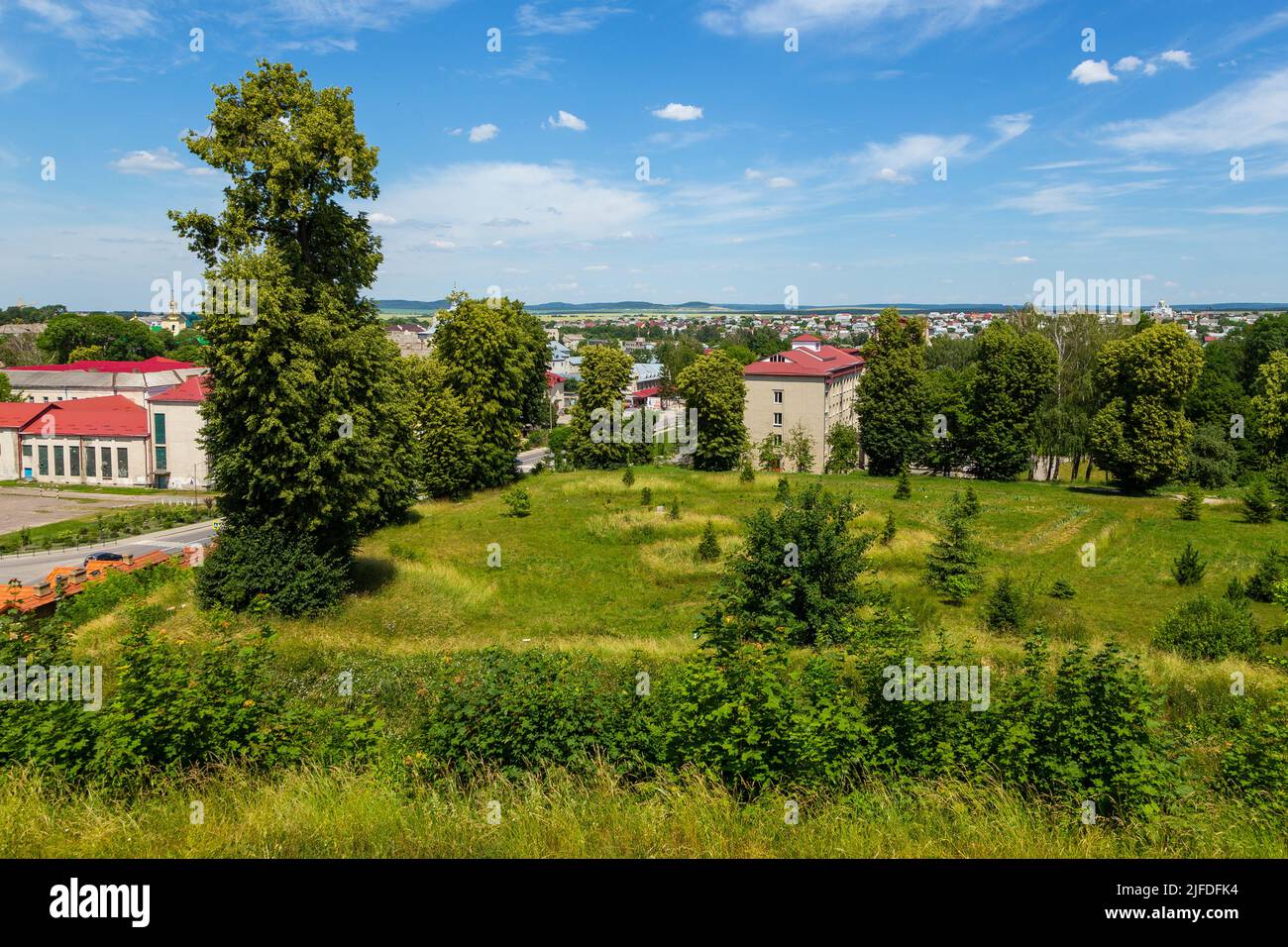 View of the Zolochiv town from Castle hill. Chinese Palace and Grand ...