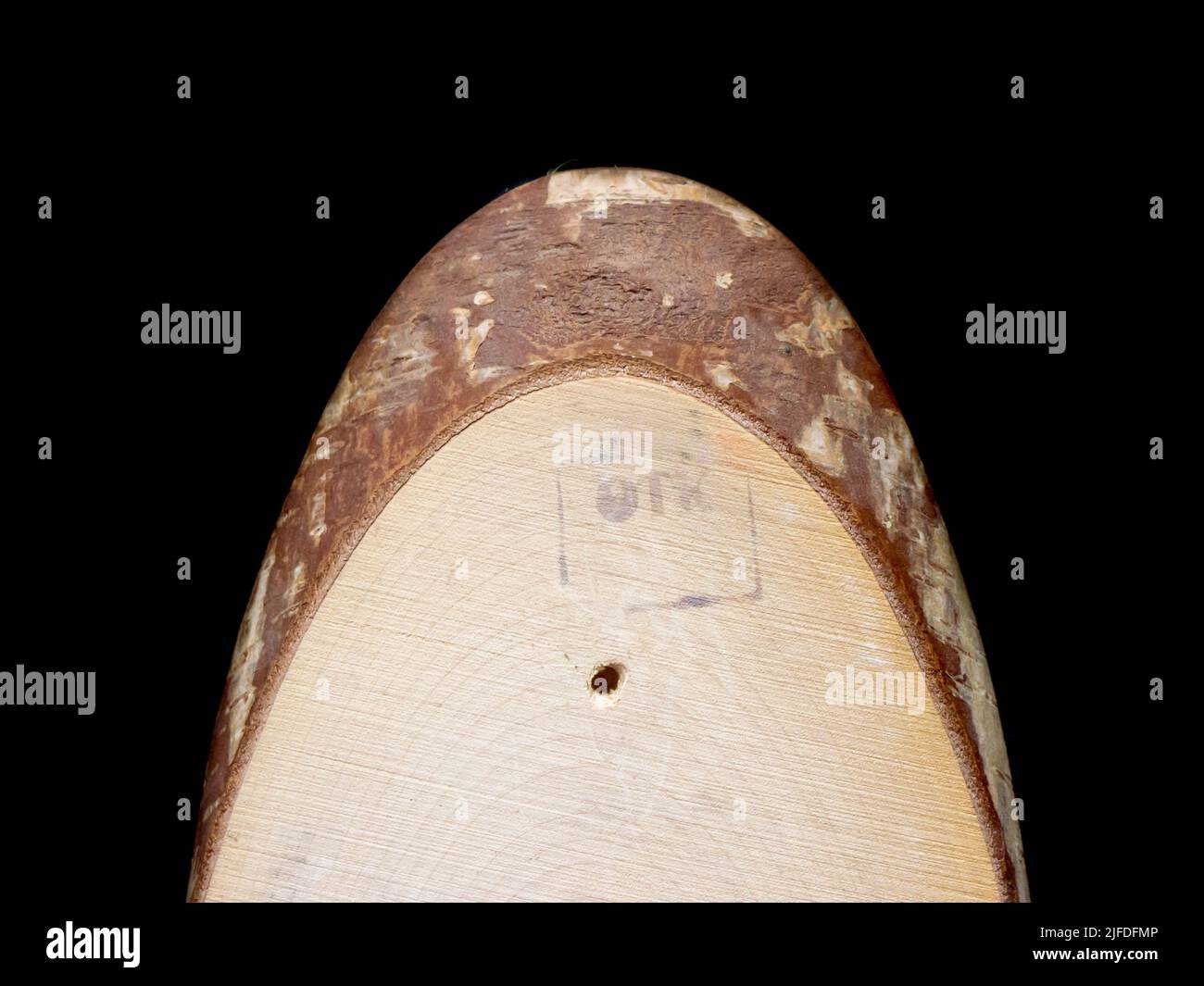 Drawing on a birch cut. Woman Stock Photo - Alamy