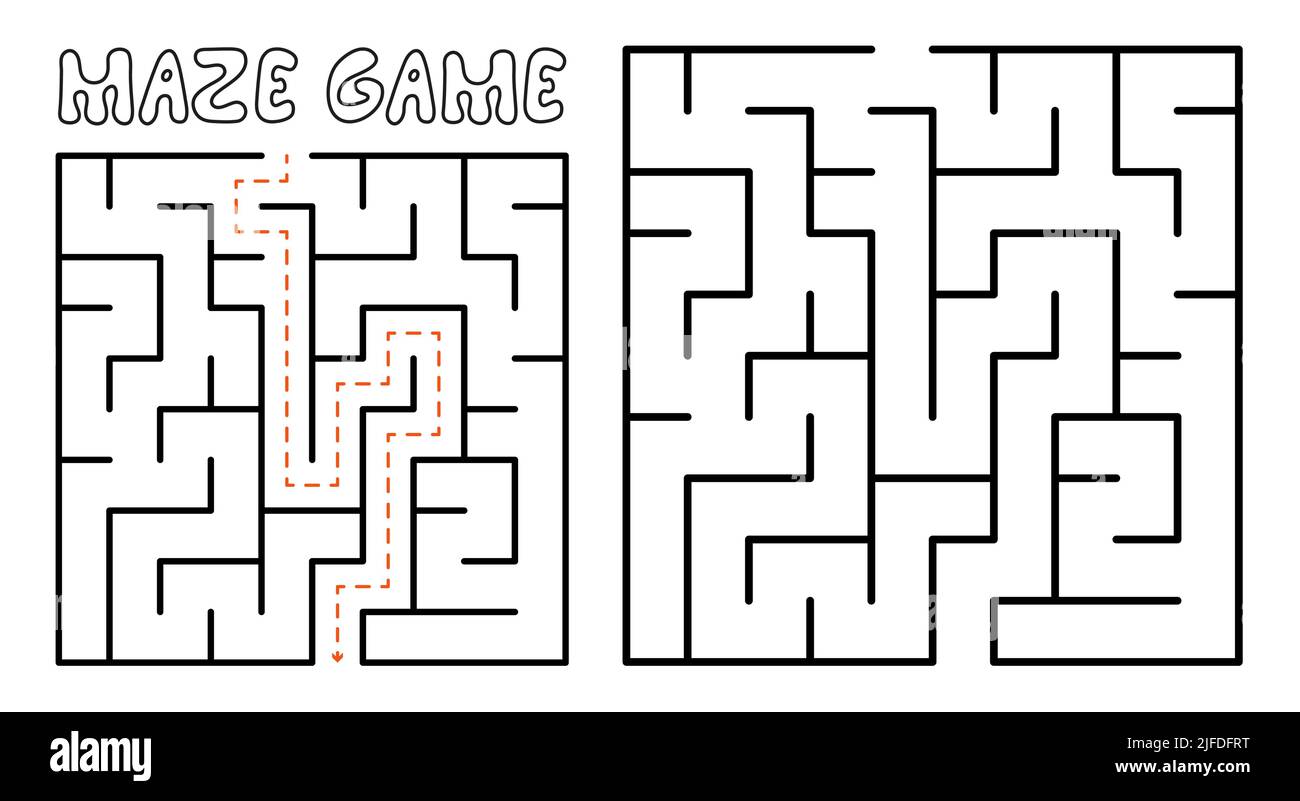 Maze game for kids. Maze puzzle with solution Stock Vector Image & Art ...