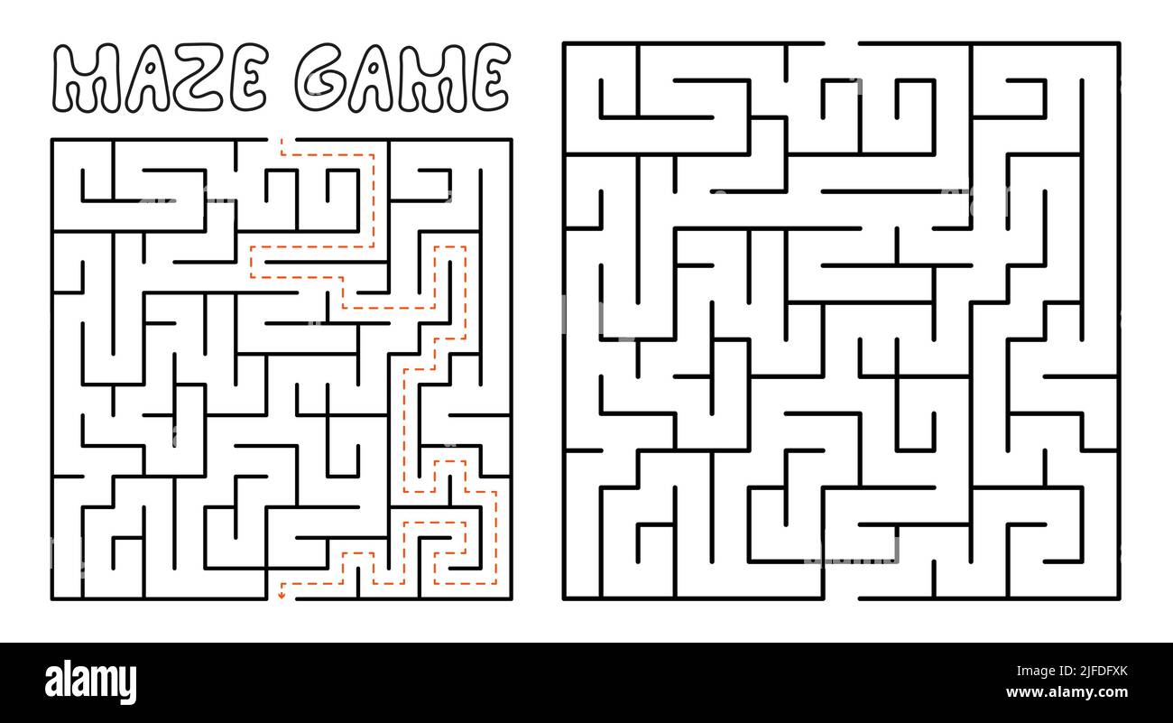 Maze game for kids. Maze puzzle with solution Stock Vector Image & Art ...