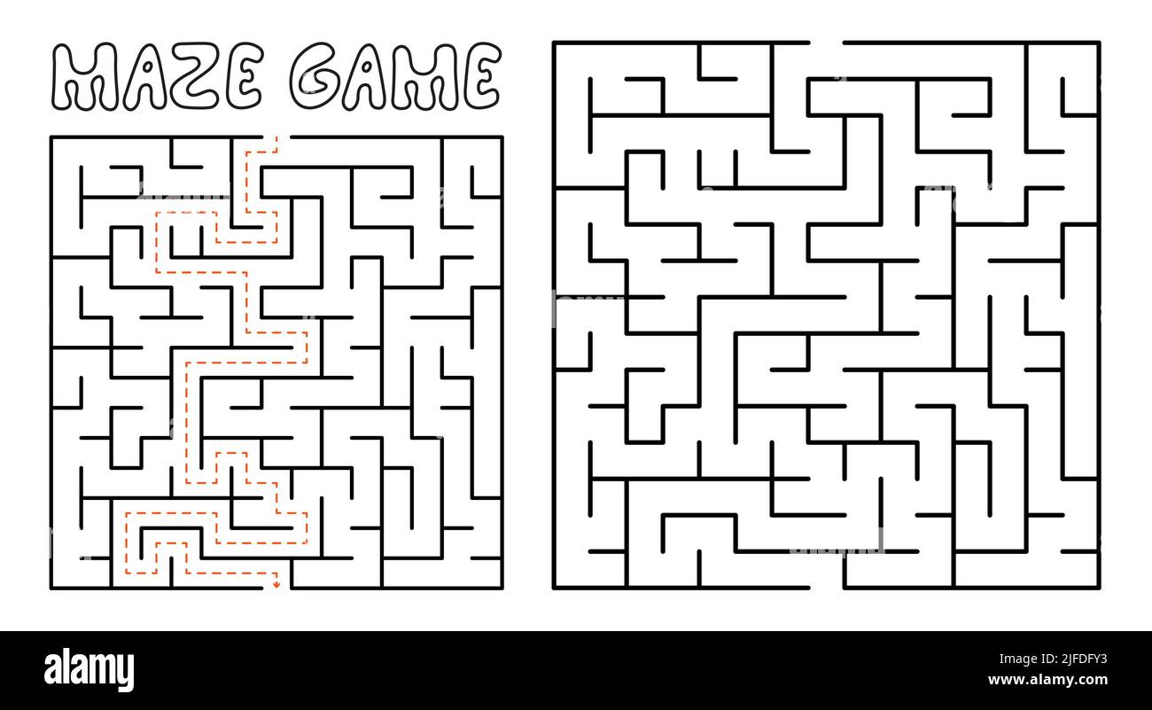 Maze game for kids. Maze puzzle with solution Stock Vector Image & Art ...