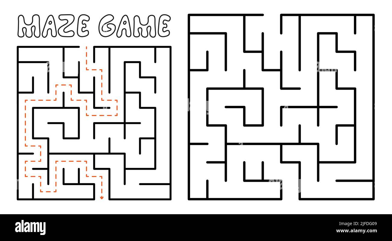 Maze game for kids. Maze puzzle with solution Stock Vector Image & Art ...