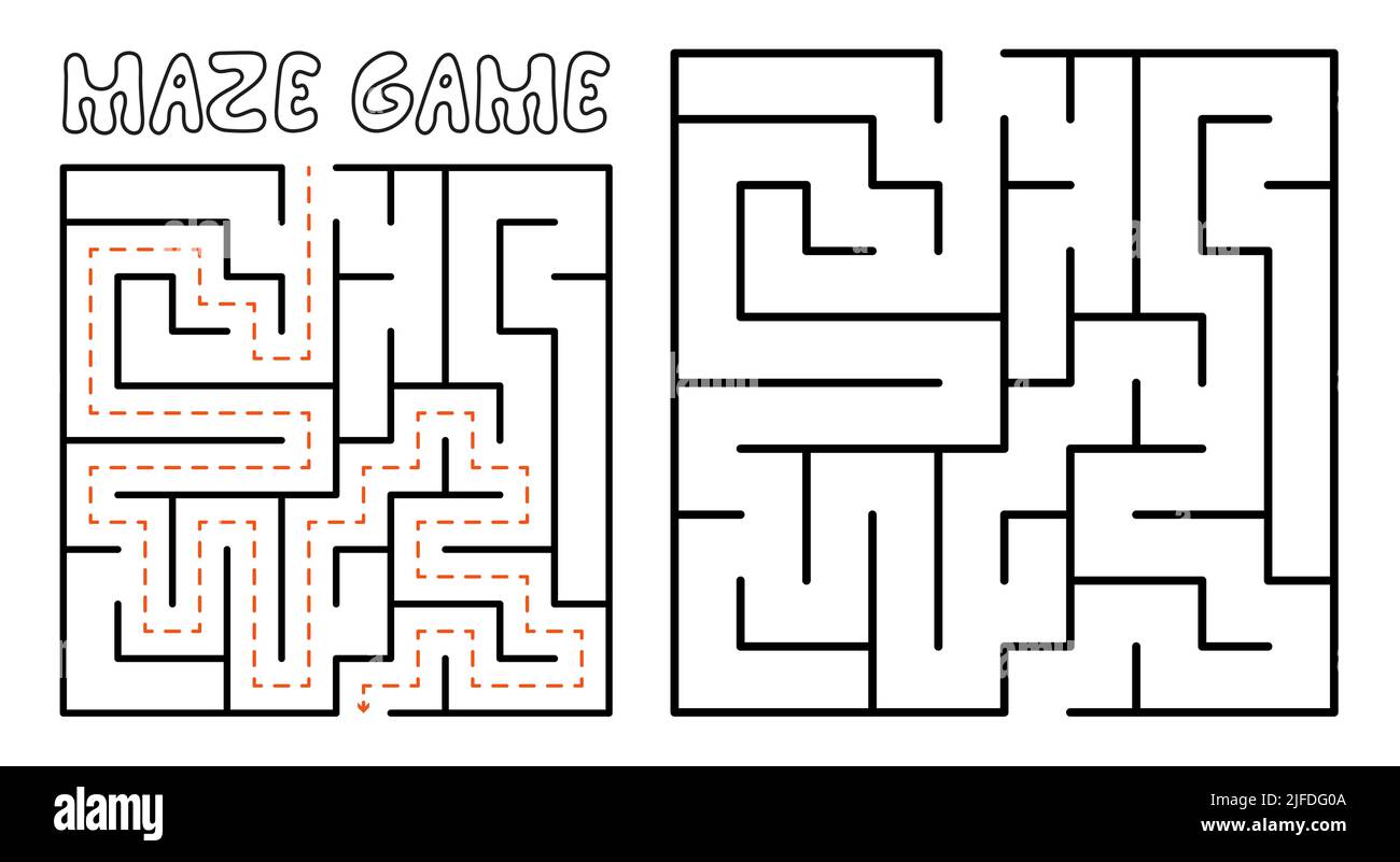 Maze game for kids. Maze puzzle with solution Stock Vector Image & Art ...
