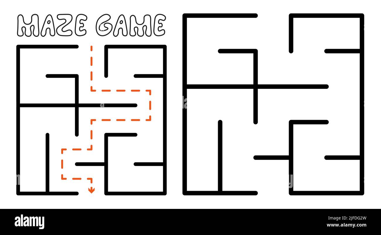 Maze game for kids. Maze puzzle with solution Stock Vector Image & Art ...
