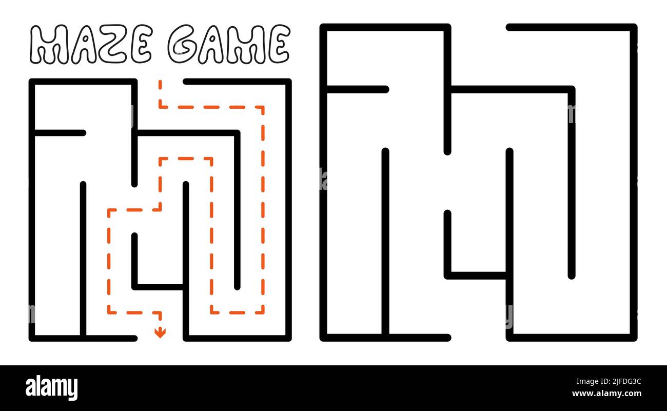 Maze game for kids. Maze puzzle with solution Stock Vector Image & Art ...
