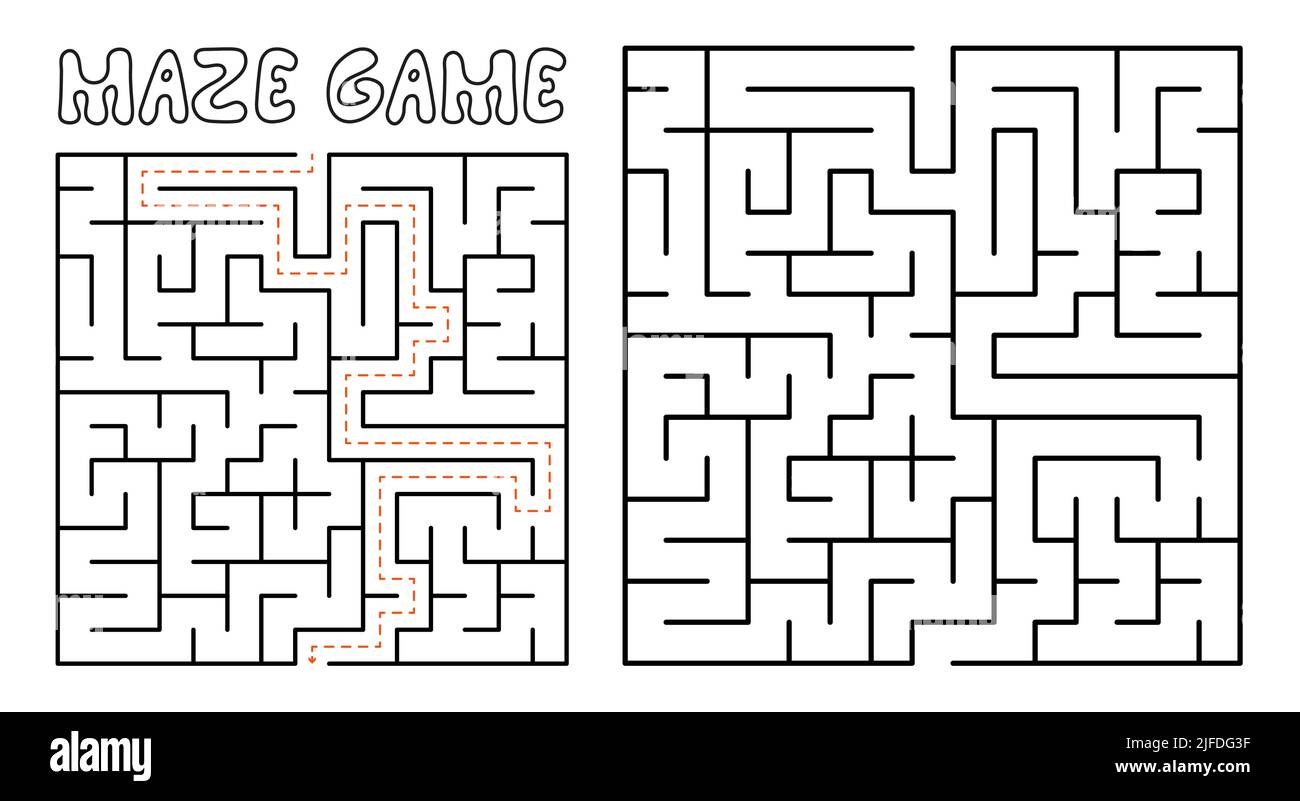 Maze game for kids. Maze puzzle with solution Stock Vector Image & Art ...