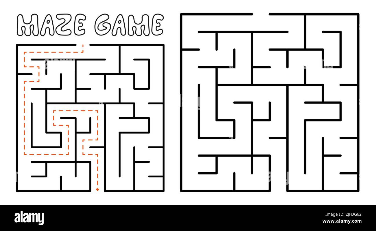 Maze game for kids. Maze puzzle with solution Stock Vector Image & Art ...