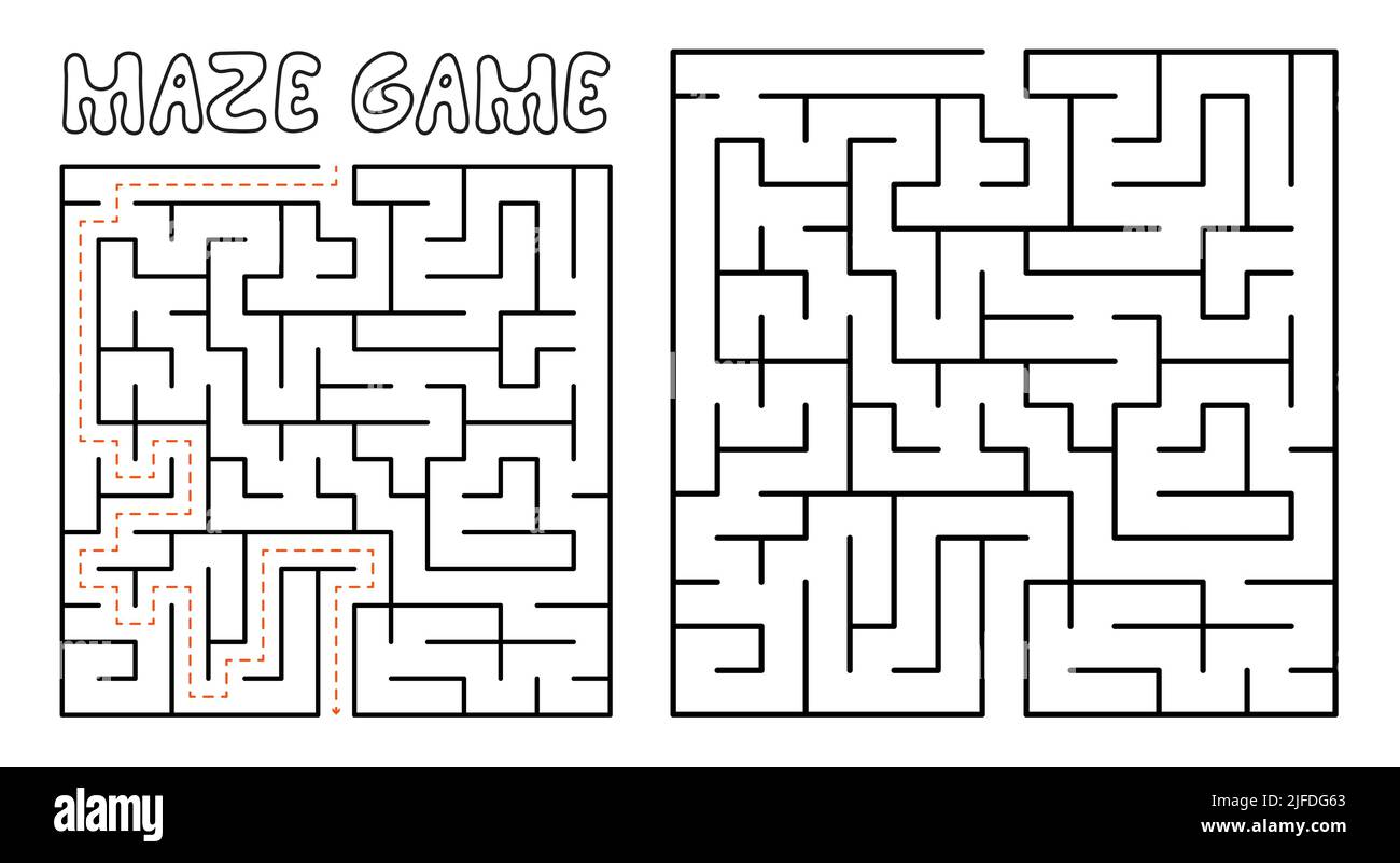 Maze game for kids. Maze puzzle with solution Stock Vector Image & Art ...