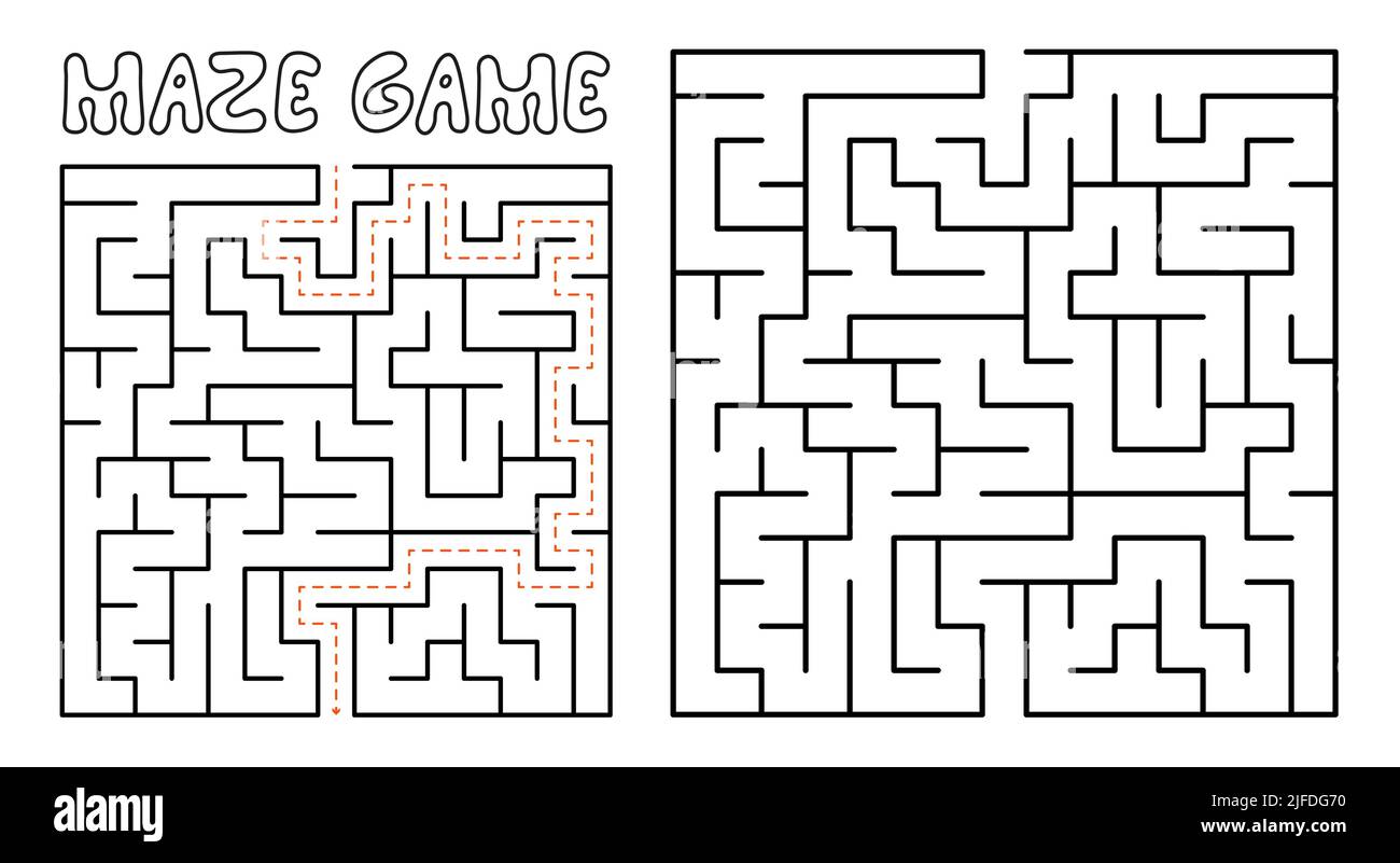 Maze game for kids. Maze puzzle with solution Stock Vector Image & Art ...