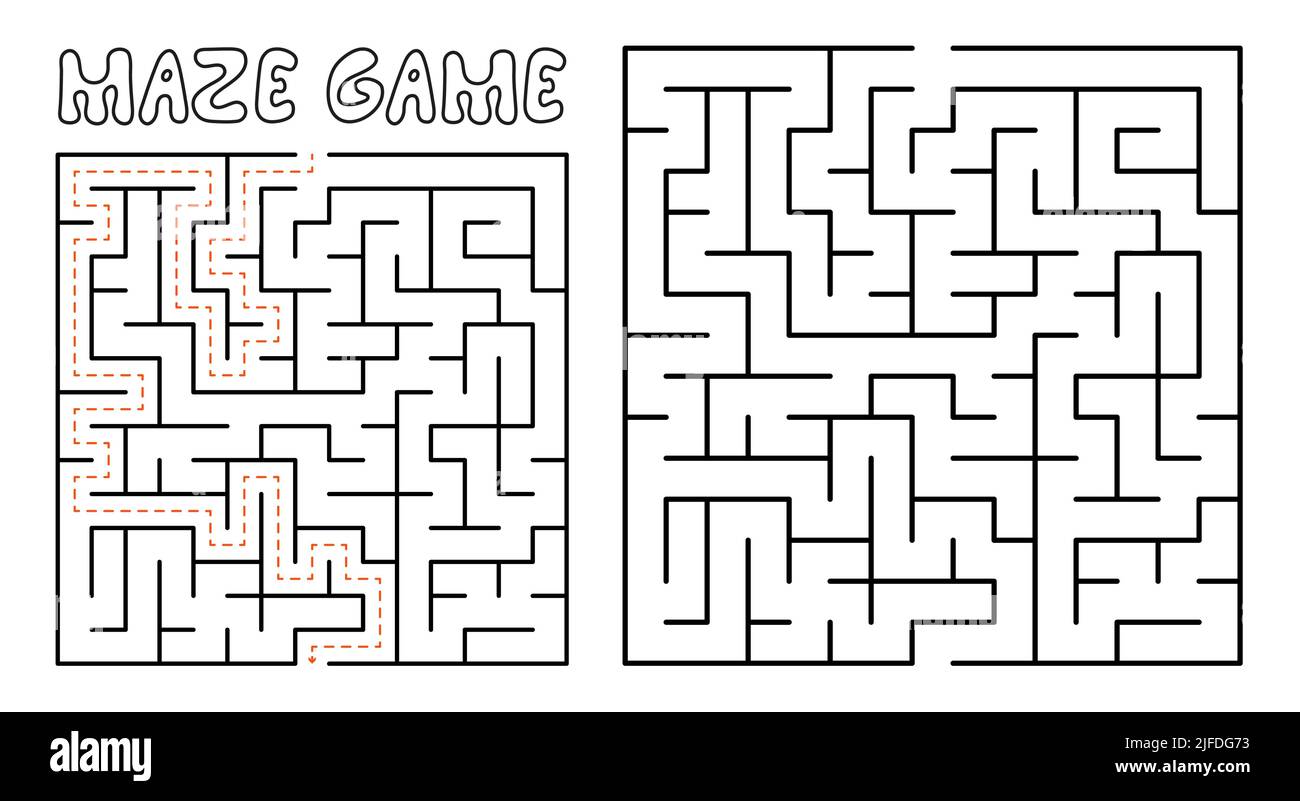 Maze game for kids. Maze puzzle with solution Stock Vector Image & Art ...