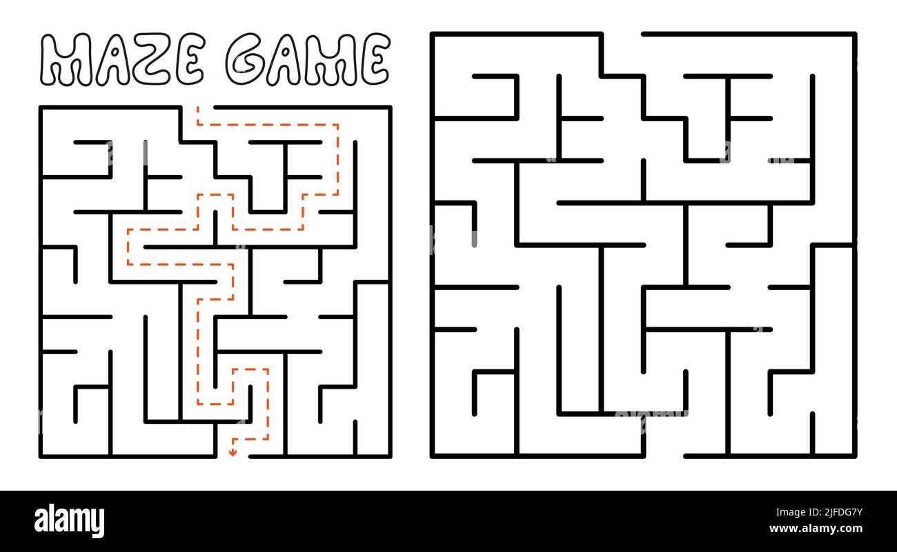 Maze game for kids. Maze puzzle with solution Stock Vector Image & Art ...