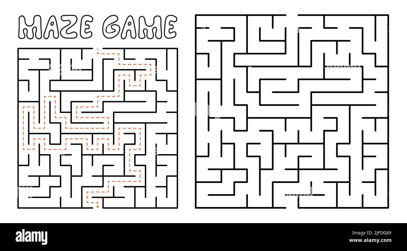 Maze game for kids. Maze puzzle with solution Stock Vector Image & Art ...
