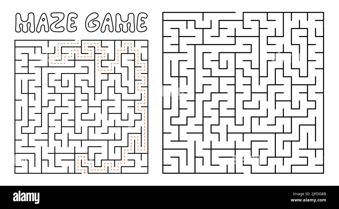 Maze game for kids. Maze puzzle with solution Stock Vector Image & Art ...
