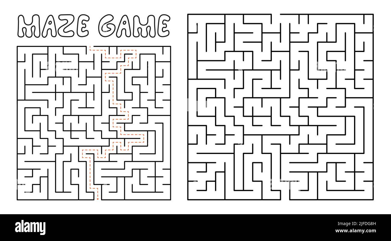 Maze game for kids. Maze puzzle with solution Stock Vector Image & Art ...