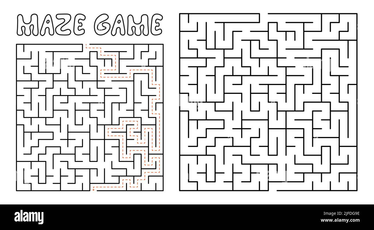 Maze game for kids. Maze puzzle with solution Stock Vector Image & Art ...