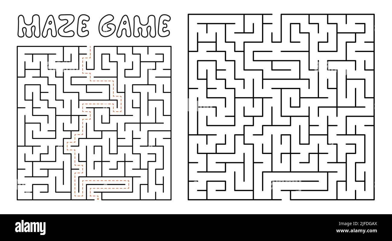 Maze game for kids. Maze puzzle with solution Stock Vector Image & Art ...