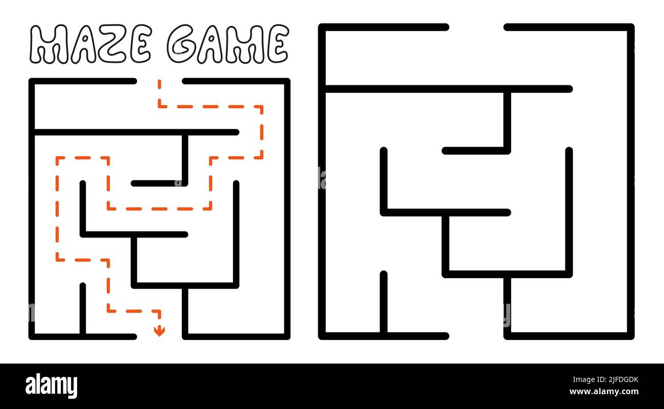 Maze game for kids. Maze puzzle with solution Stock Vector Image & Art ...
