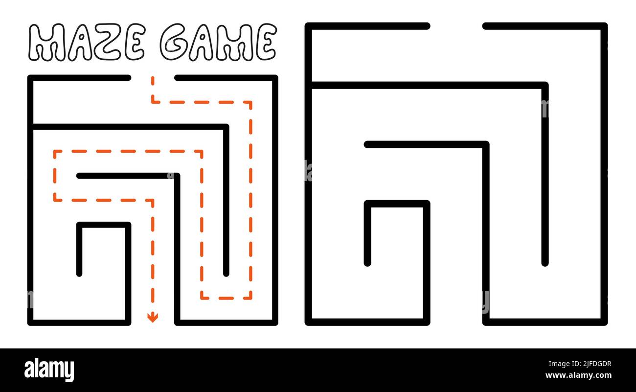 Maze game for kids. Maze puzzle with solution Stock Vector Image & Art ...