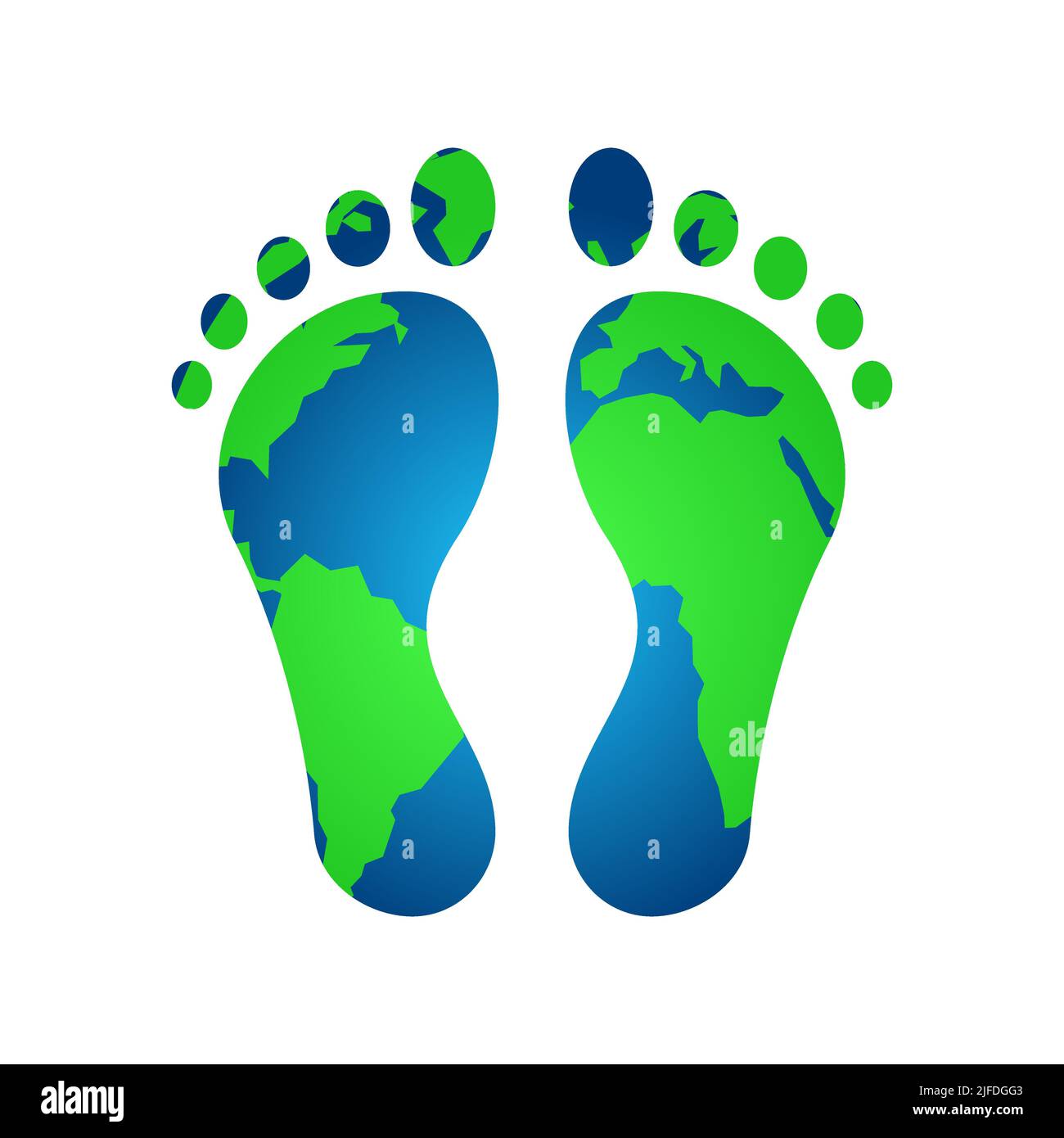 Carbon footprint concept. Foot Earth globe. Zero emission. Carbon ...
