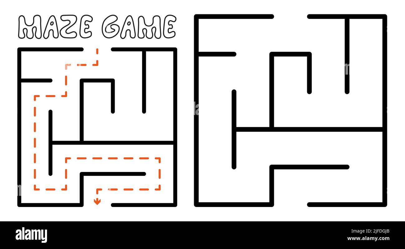 Maze game for kids. Maze puzzle with solution Stock Vector Image & Art ...