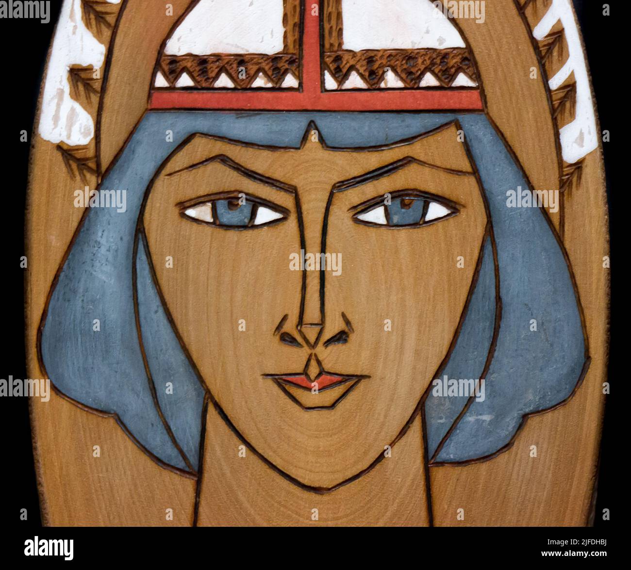 Drawing on a birch cut. Man Stock Photo - Alamy