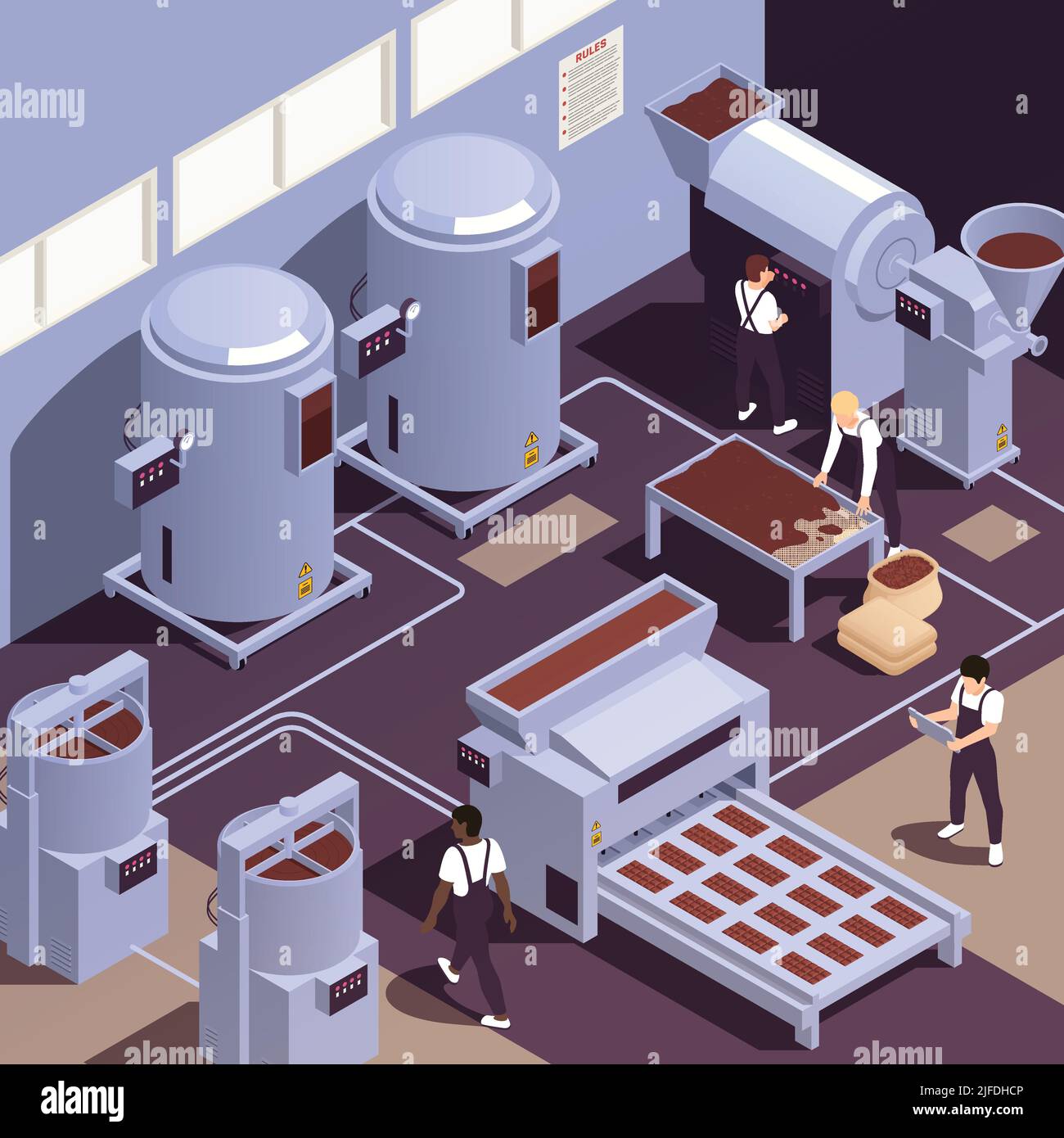 Cocoa processing Stock Vector Images - Alamy