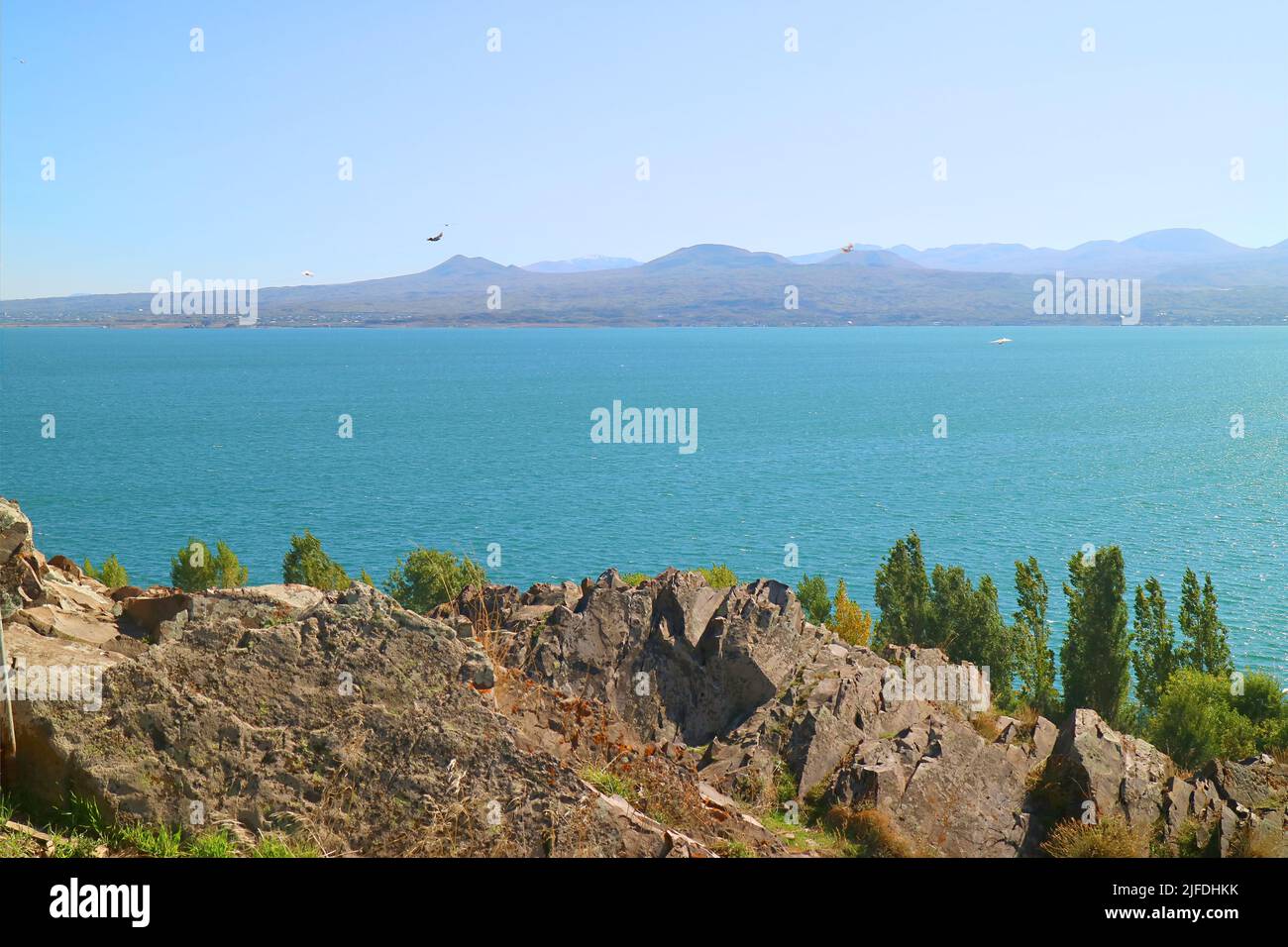 Amazing view of Lake Sevan, the world's second largest freshwater lake ...