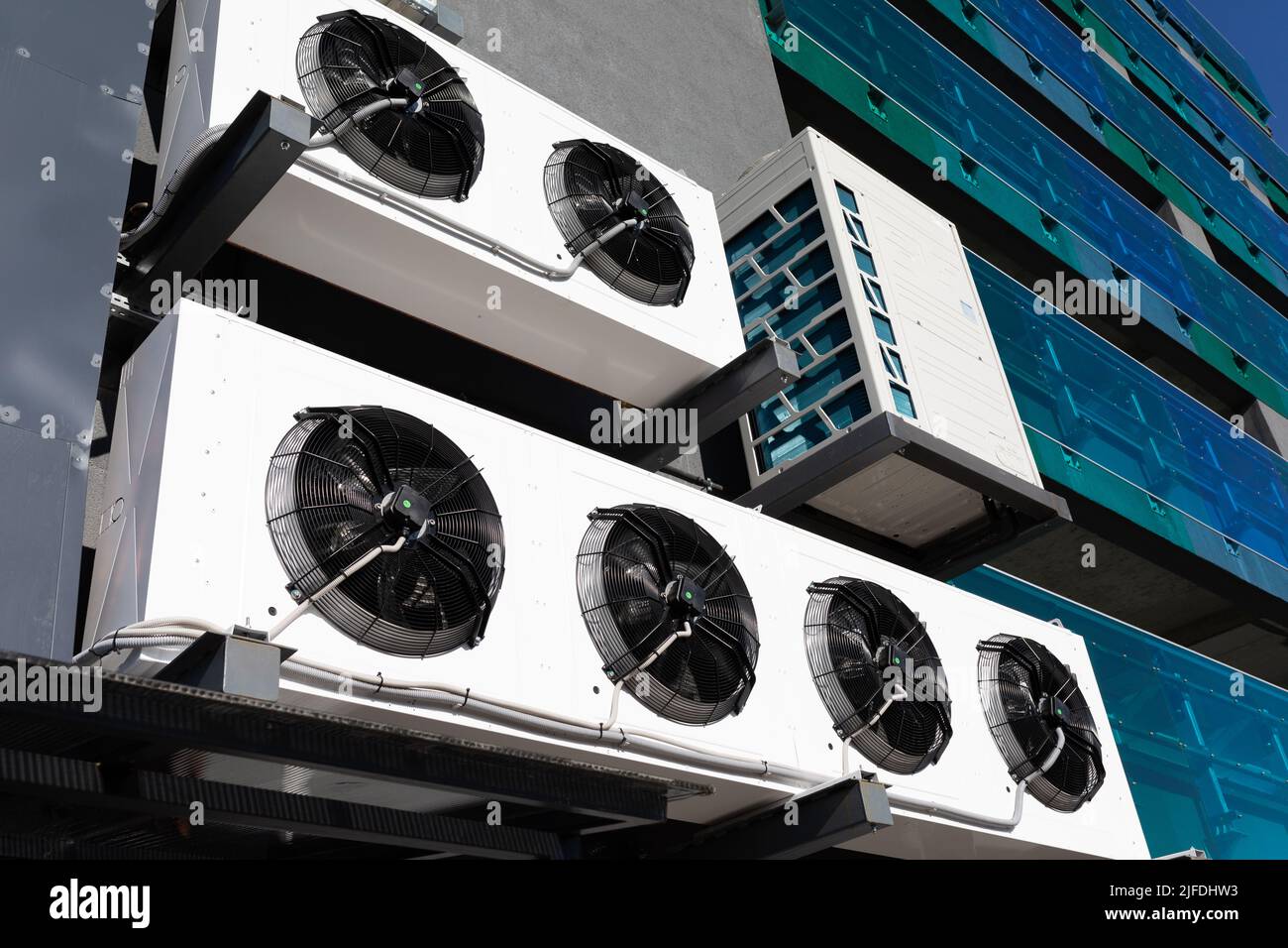 industrial air conditioner units outside the building Stock Photo - Alamy