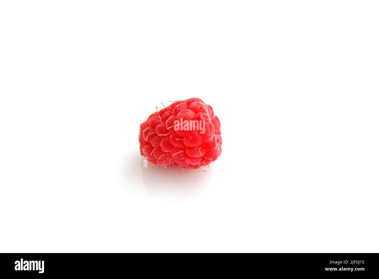 Raspberri berry with leaves isolated on white background. Ripe red ...