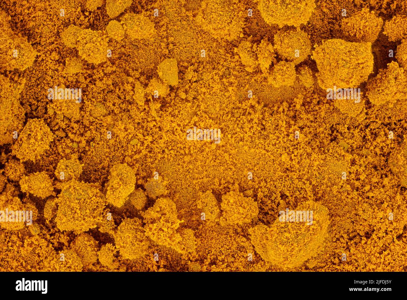 Fine powder - Methyl yellow organic compound - under microscope, image ...