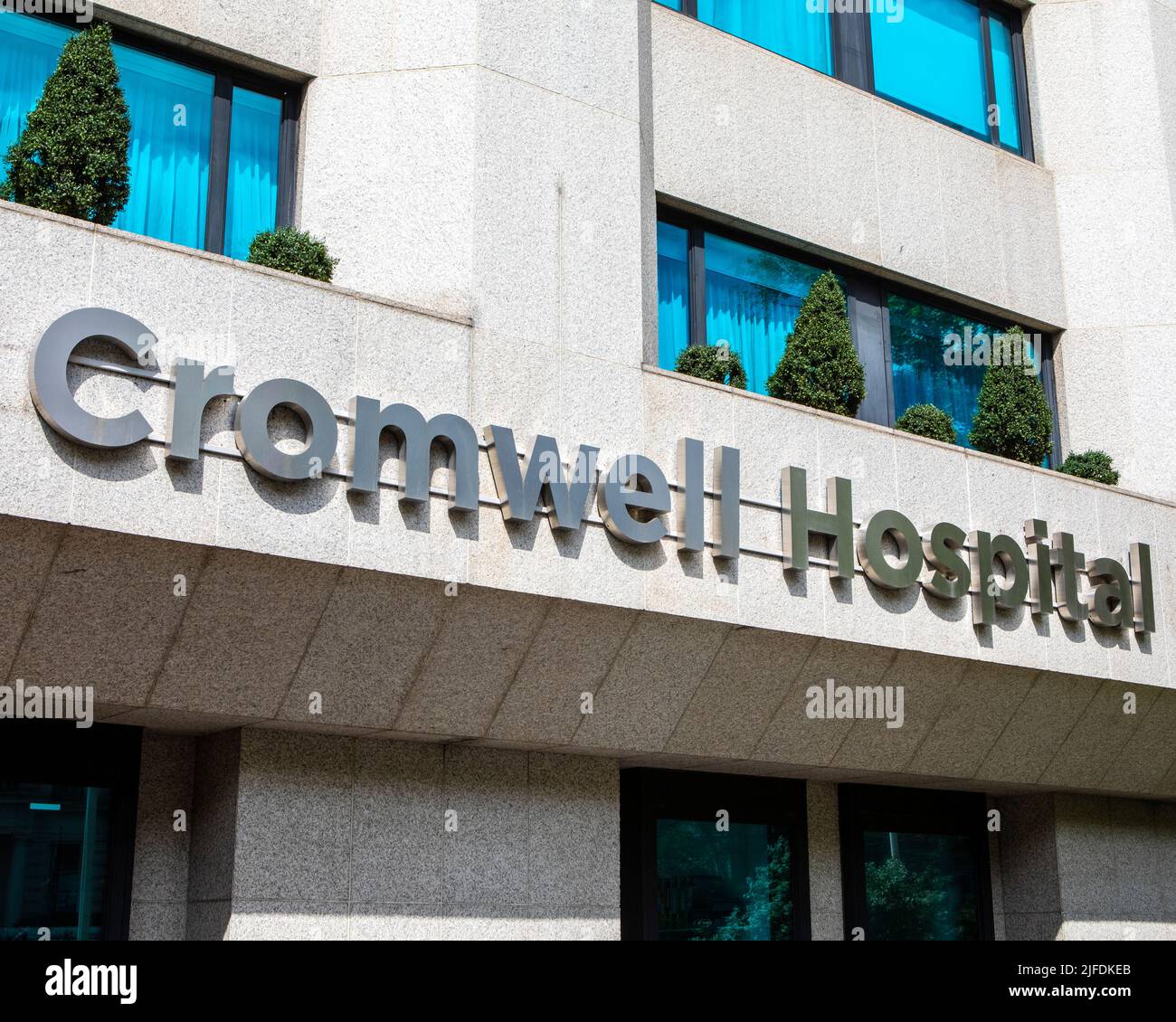 London, UK - May 5th 2022: The sign on the exterior of the Cromwell ...