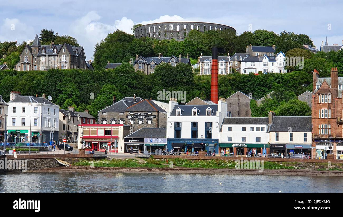 Oban harbour and town Stock Photo - Alamy