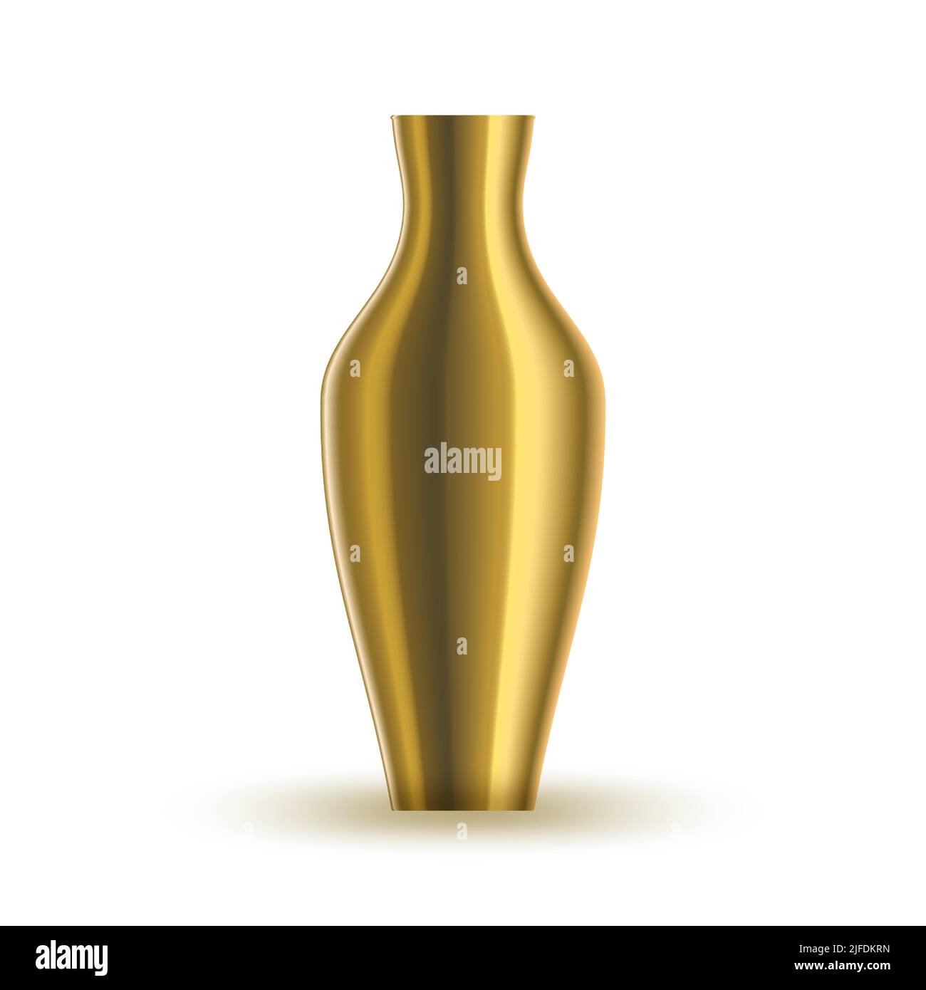 Golden vase. Shiny gold vase isolated on white background. Vector ...