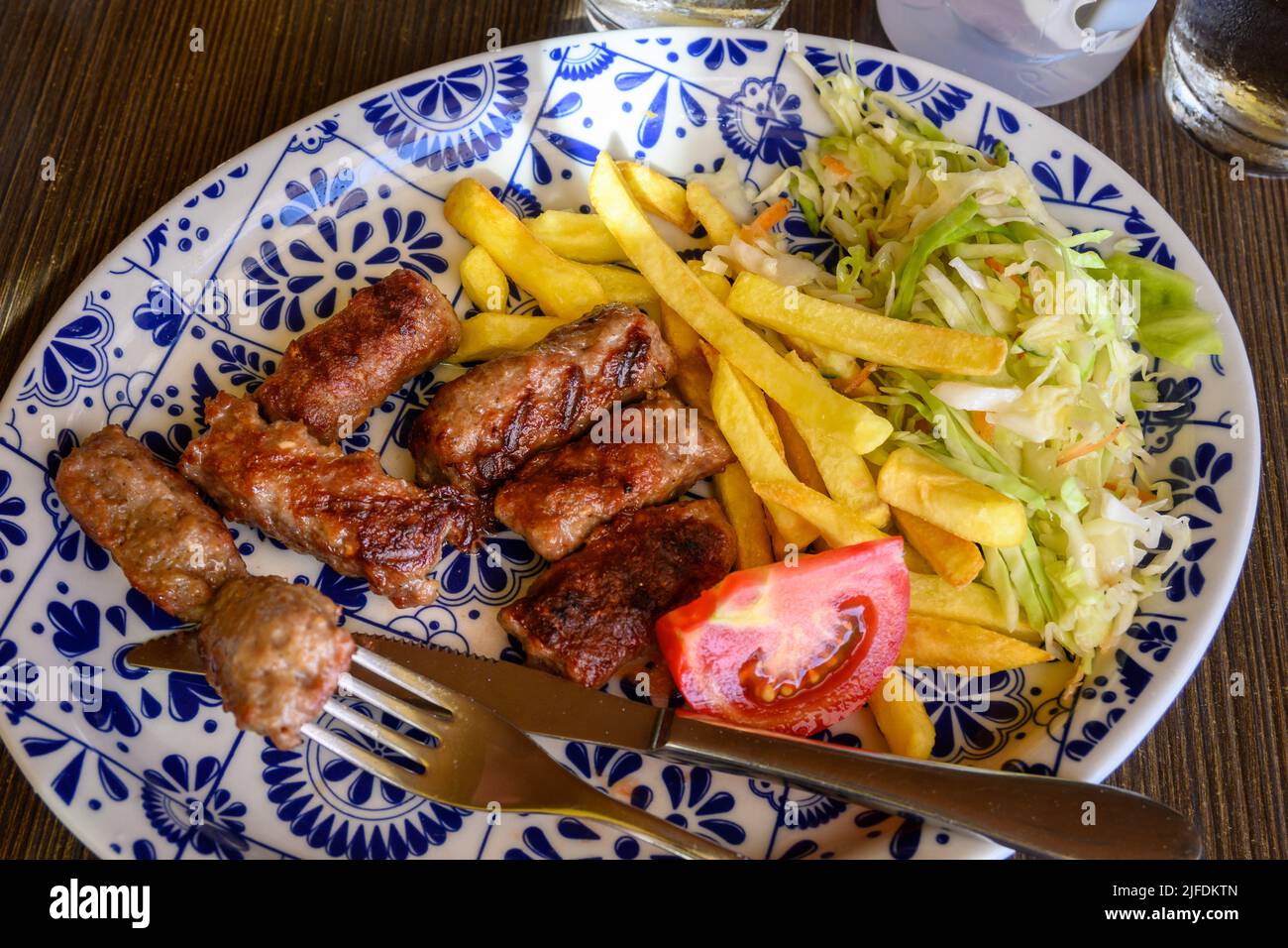 Cevapi also called Cevapсici - small sausages from chopped pork and ...
